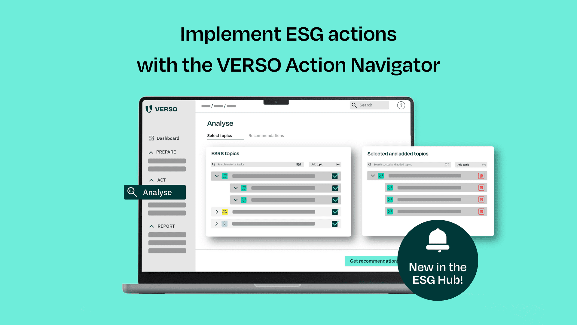 ESG Goals and ESG Actions: VERSO Action Navigator